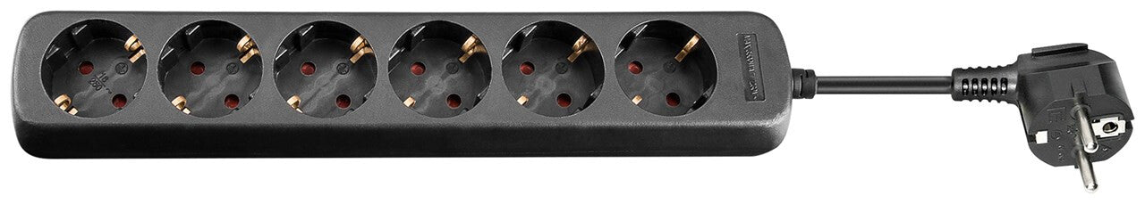 6-Way Power Strip, 3 m, black – Intersign